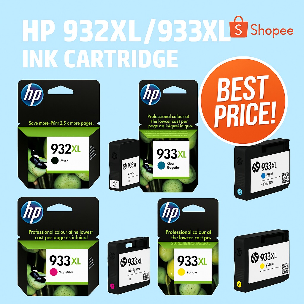 HP 932XL 933XL Ink Cartridge Set Black Cyan Magenta Yellow High Yield ...
