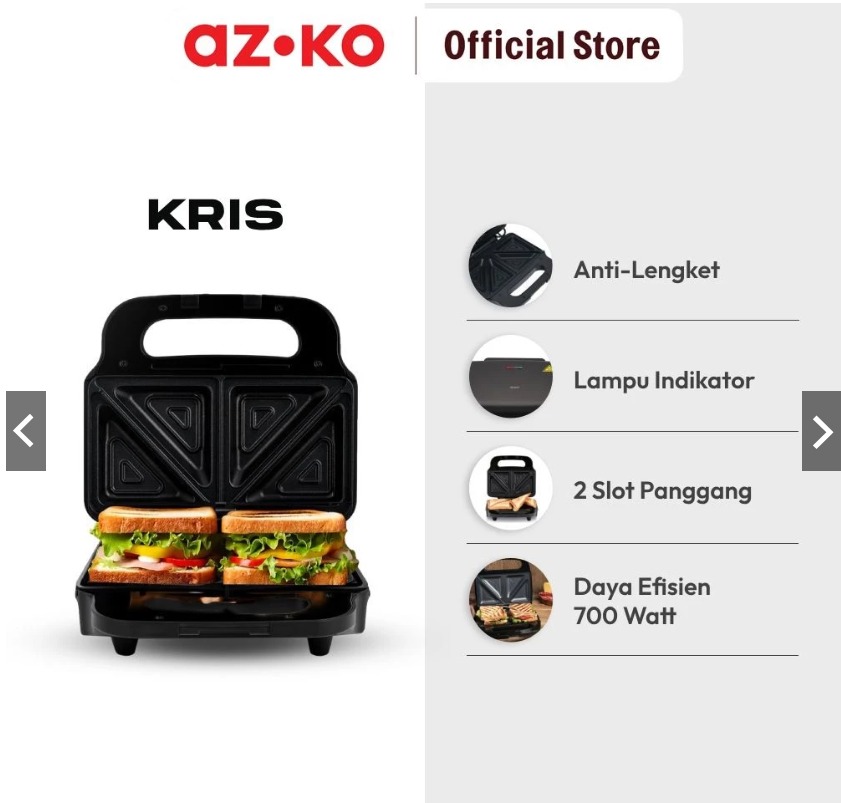Kris Toaster Sandwich 2 Slice - Panggangan Roti Lapis Pemanggang Roti ...