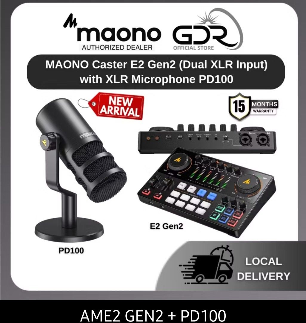 Maono Caster E2 Gen2 + PD100 Microphone, Audio, Microphones on Carousell