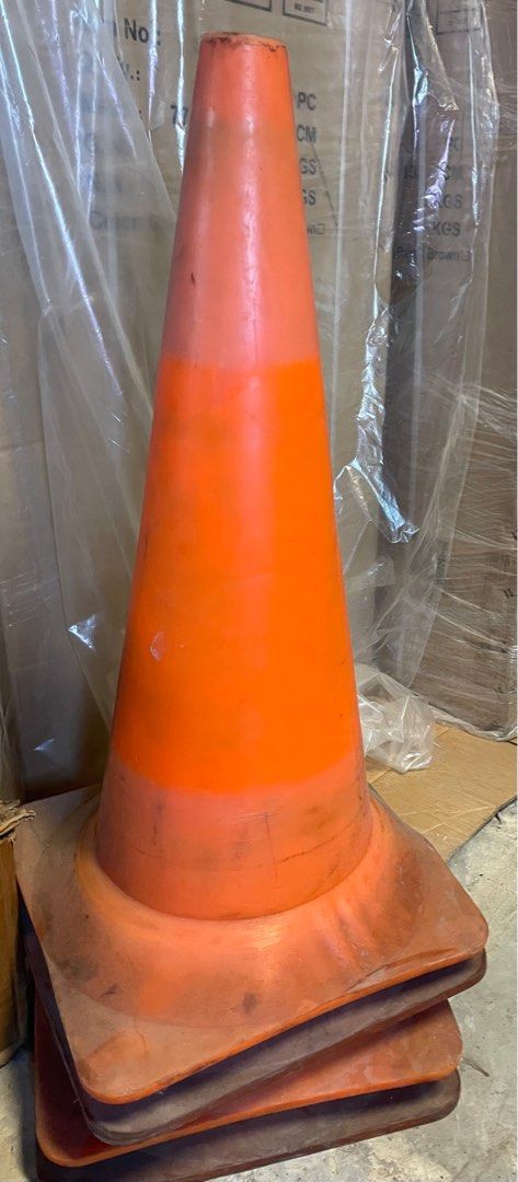 PVC orange Safety cones / Safety Traffic cones - 75cm high, Furniture ...