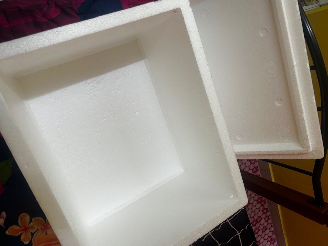 Styrofoam Box with Lid / kotak gabus / ice box, Furniture & Home Living ...