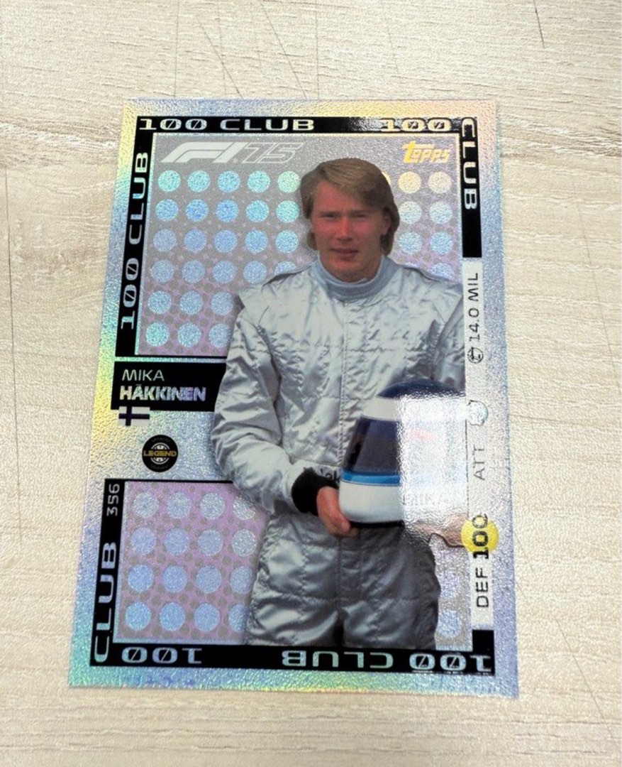 Topps F1 75 100 Club Mika Hakkinen Trading Card, Hobbies & Toys ...