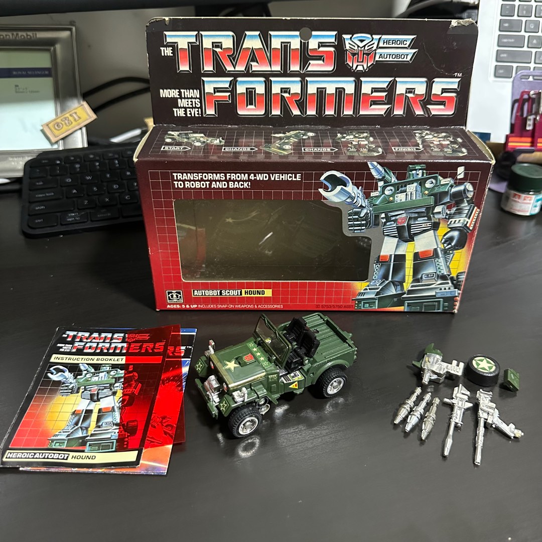 Vintage 1984 Transformers G1 Hound with Box Autobot Scout not optimus ...