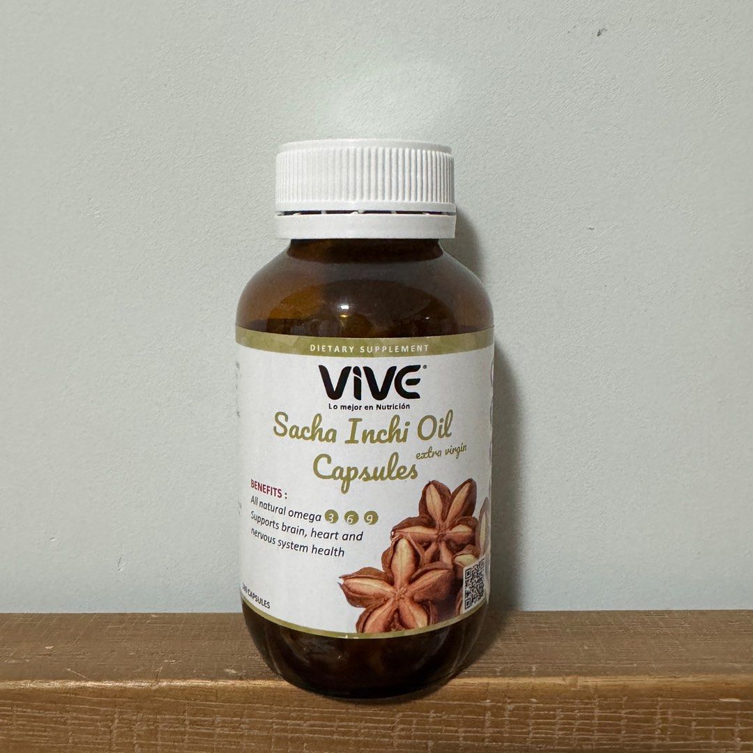 Vive Sacha Inchi Oil capsule supplement (180 capsules) - omega 3, 6, 9 ...