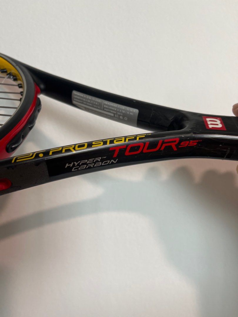 Wilson Hyper Pro Staff Tour 95 L3 Tennis Racket, Sports Equipment ...