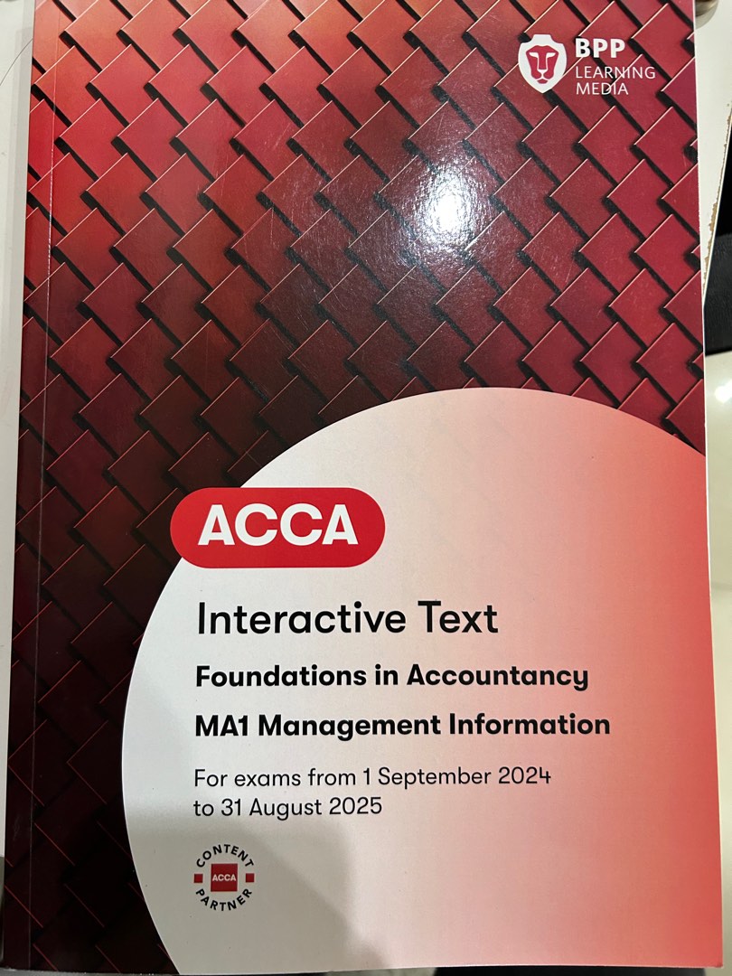 ACCA Foundations in Accountancy MA1 Textbook, Hobbies & Toys, Books ...