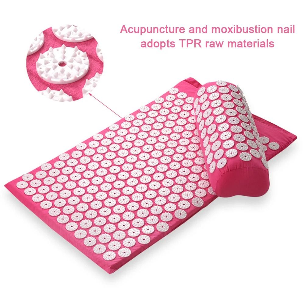 Acupressure Pillow With Storage Bag For Neck Back Foot Massage Pads Acupressure Mat Pillow Set ...