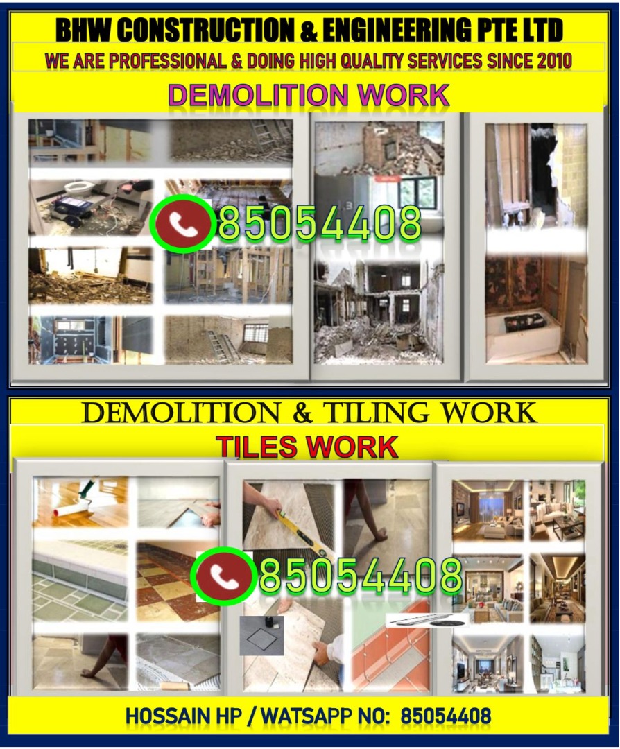 Demolition & Tiling Works Supervision by Engineering staff, Home ...