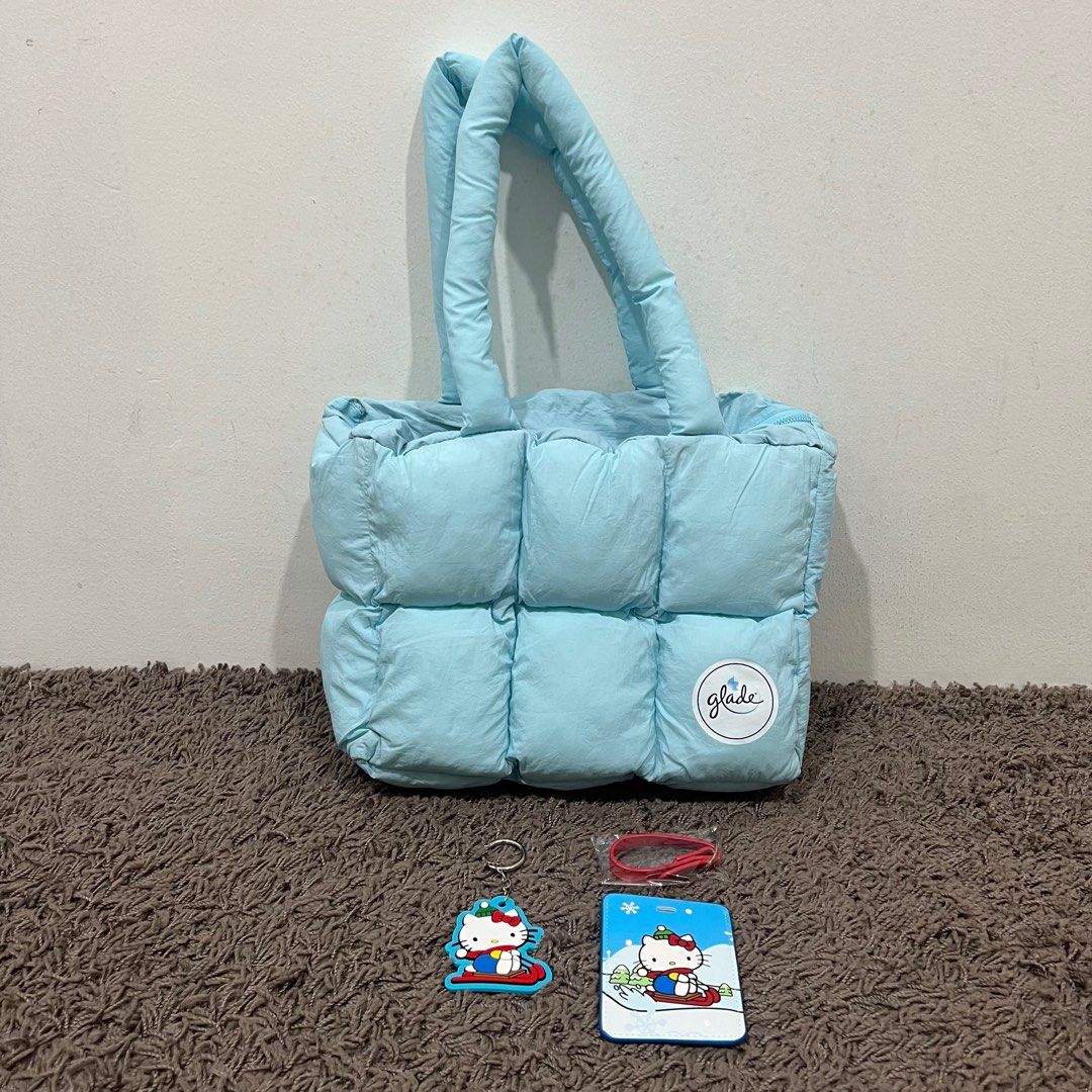 Hello Kitty x Glade 🩵 Puffer Bag,Luggage Tag & Keychain, Women's ...