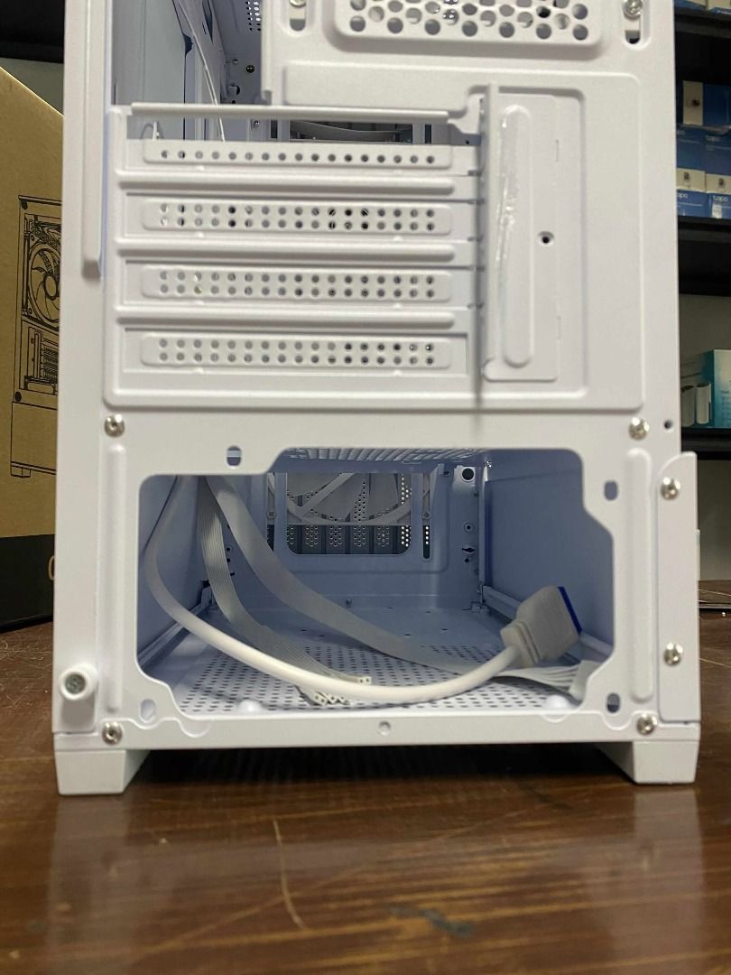 Inplay Meta A200 White mATX Mesh Tempered Glass PC Case with 3 RGB Fans ...