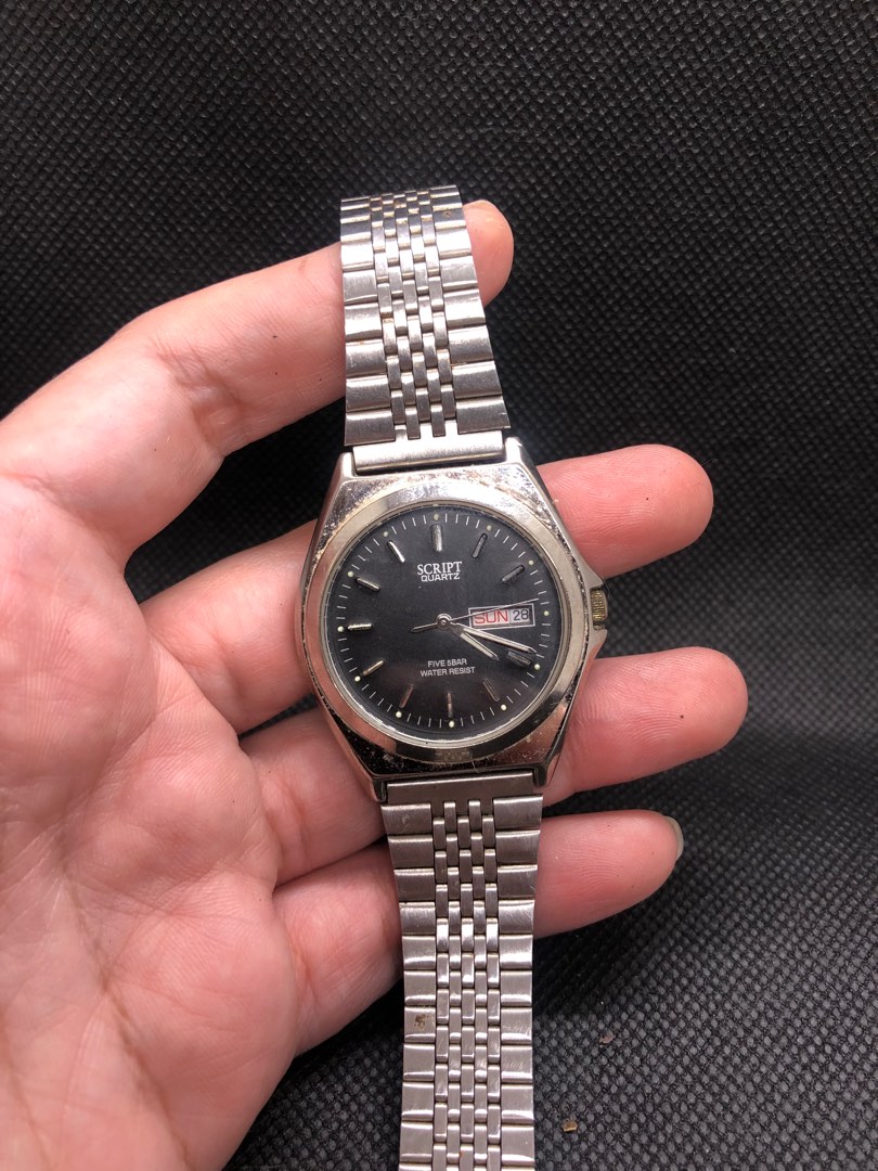 J-axis Script Day Date Japan Quartz Mens Watch, Men's Fashion, Watches ...