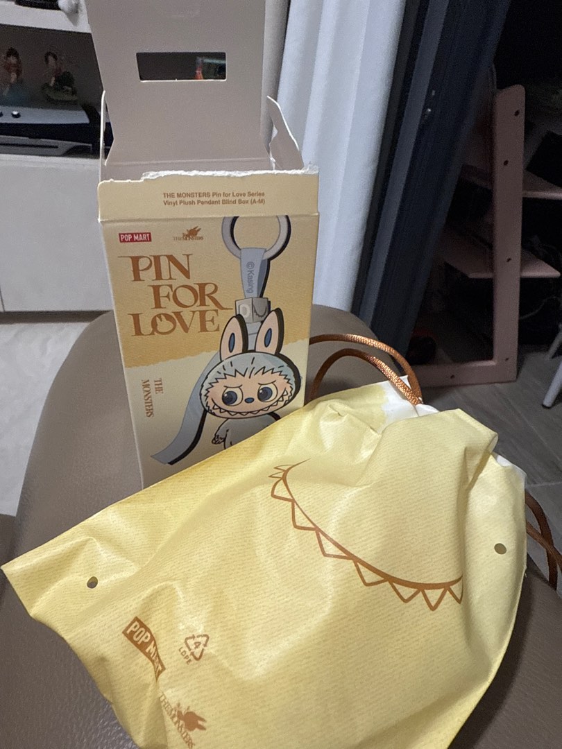 Labubu popmart pin for love, Hobbies & Toys, Toys & Games on Carousell
