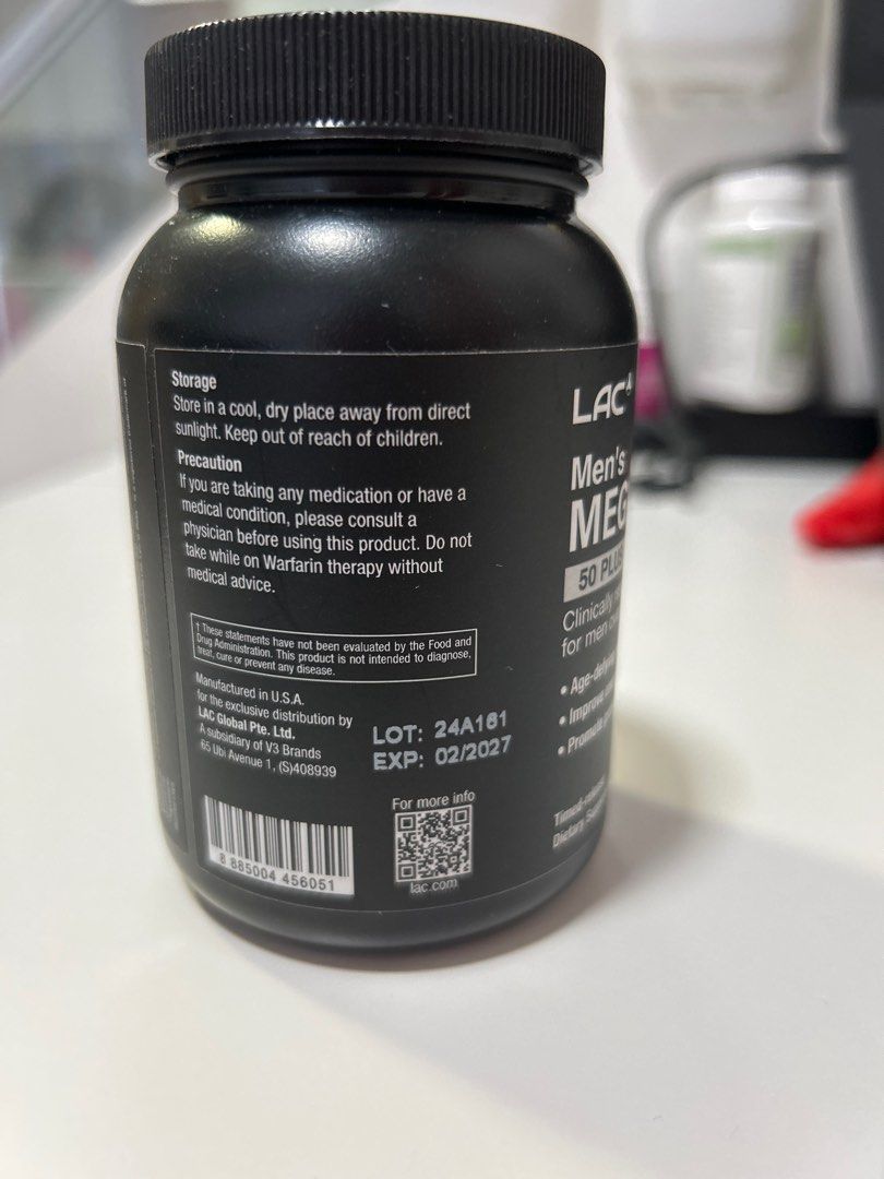 LAC Men's Mega Multi 50 Plus, Health & Nutrition, Health Supplements, Vitamins & Supplements on ...