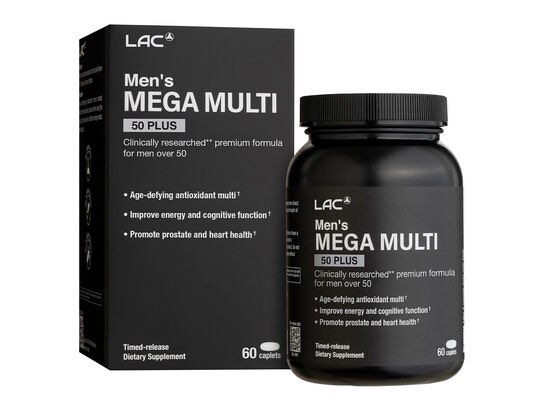 LAC Men's Mega Multi 50 Plus, Health & Nutrition, Health Supplements ...