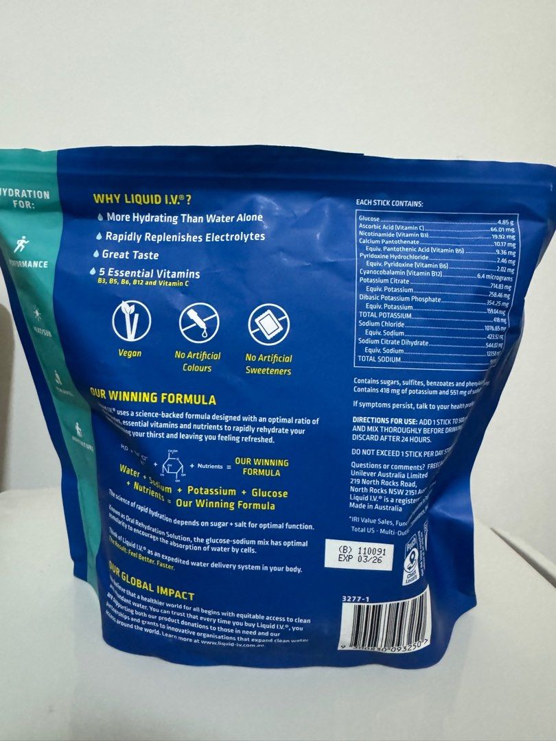 Liquid I.V. Hydration Multiplier - Tropical Punch Electrolyte Made In ...