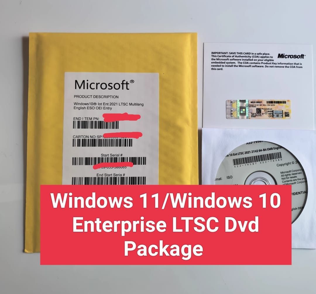 Microsoft Windows 11/Windows 10 IoT Enterprise LTSC Dvd Package Brand ...