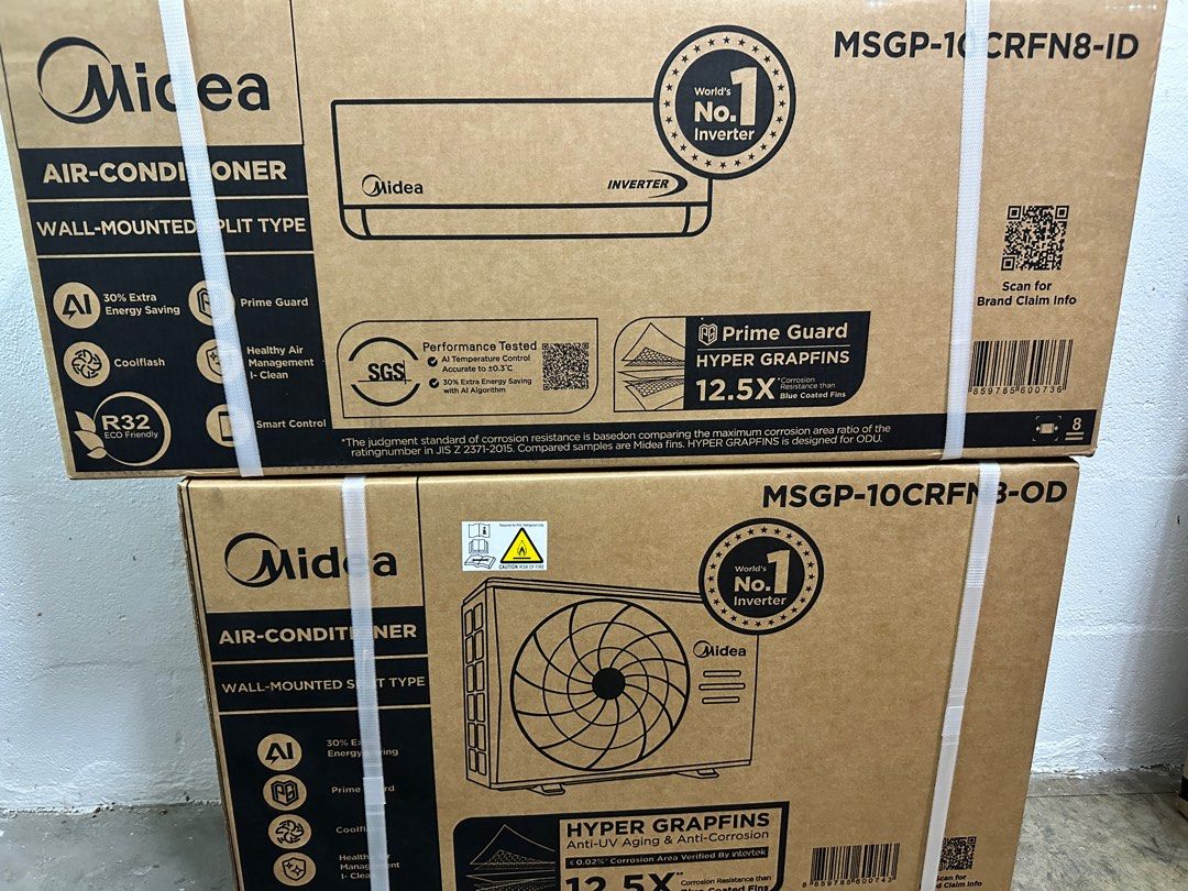 Midea Wall-Mounted Split Type Air Conditioner, TV & Home Appliances ...