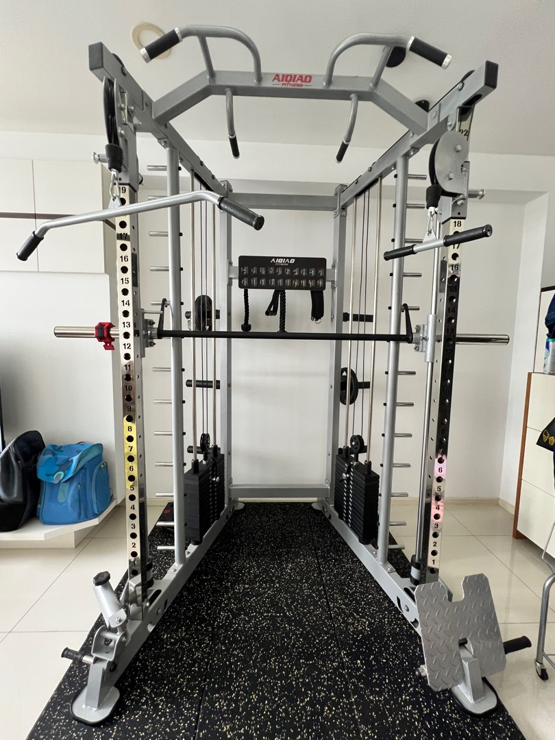 Multi-Functional Smith Machine - Home Gym (133cm & 150cm x 130cm x220cm ...