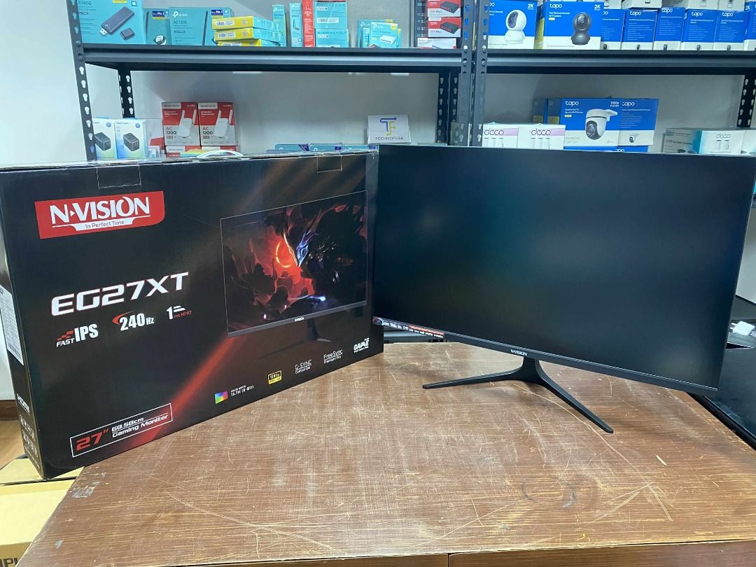 Nvision EG27XT Black 27" 240Hz FHD Fast IPS Frameless Gaming Monitor w/ RGB Back Panel ...