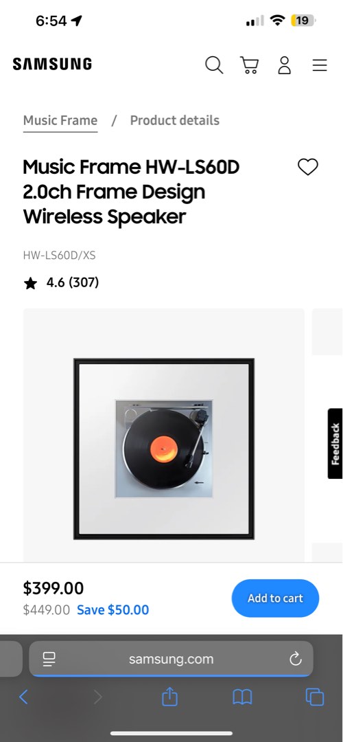 Samsung Music Frame HW-LS60D Wireless Speaker, Audio, Soundbars ...