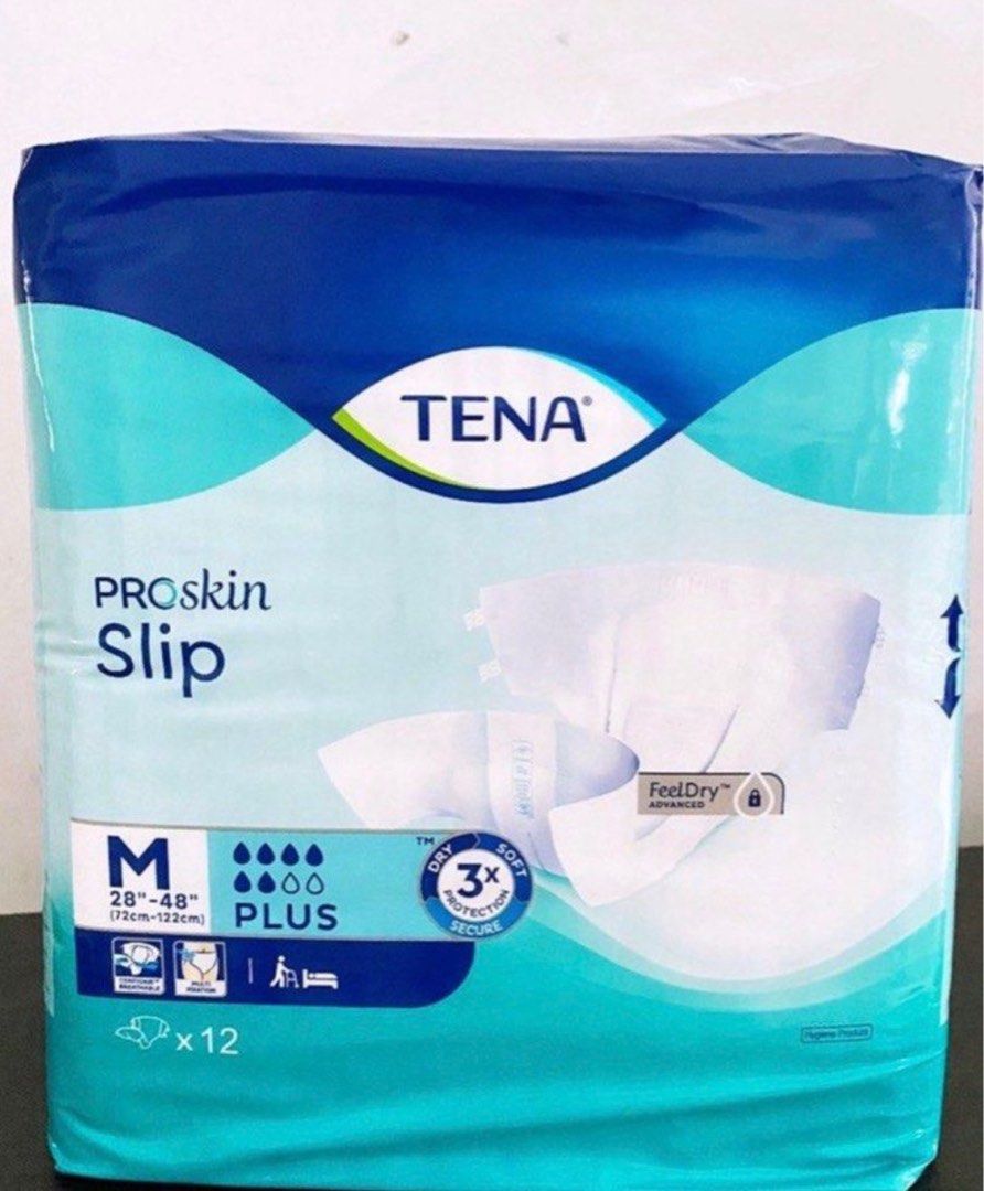 Tena Proskin Slip Plus M 12pcs, Health & Nutrition, Assistive & Rehabilatory Aids, Adult ...
