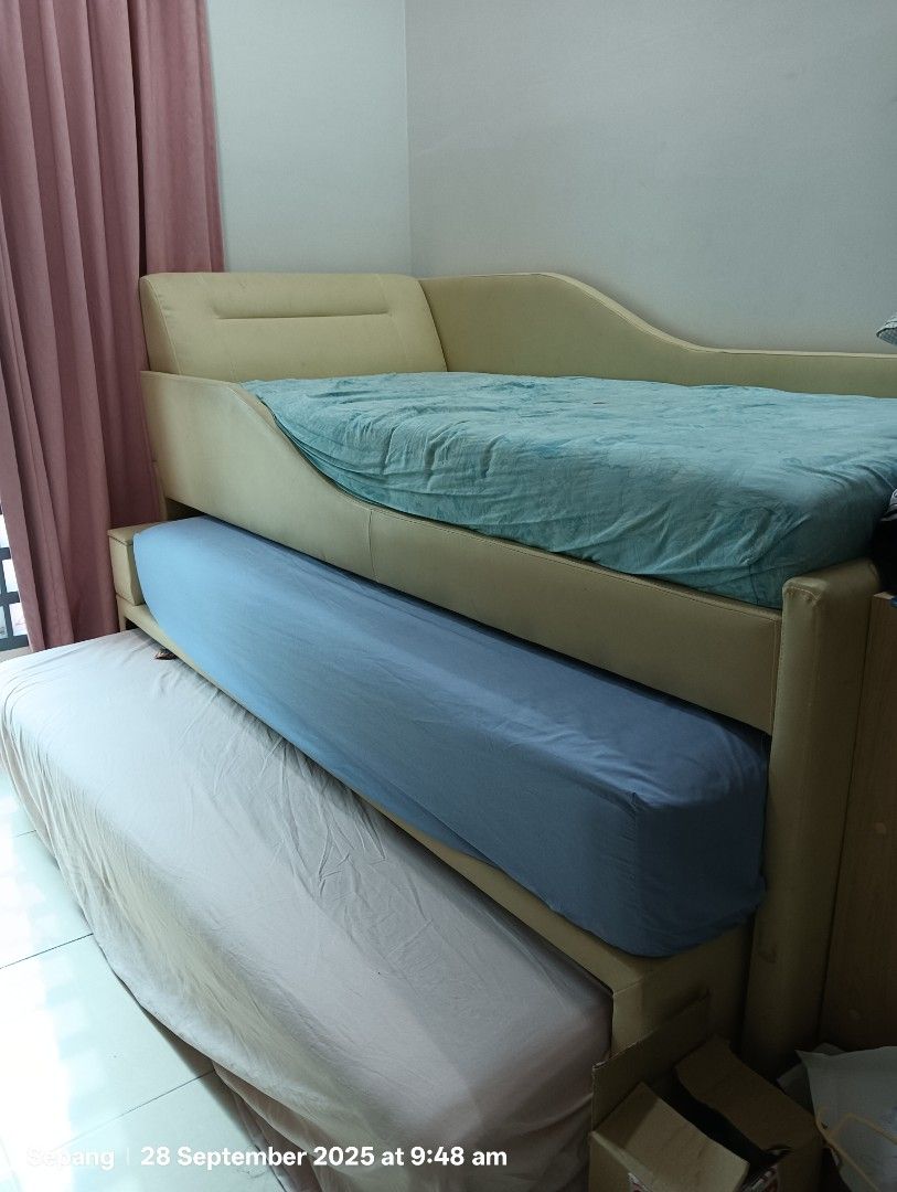 Triple Decker Bed Frame with Eco Bliss Mattress, Furniture & Home ...