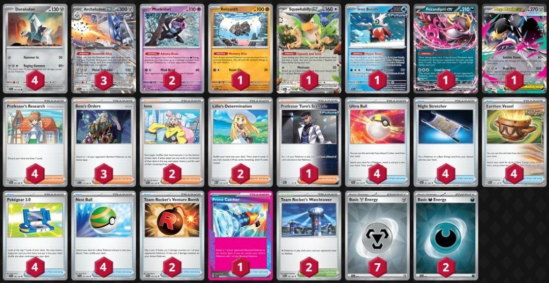 [Updated for Mega Evolutions] Pokemon TCG Archaludon ex Deck with Prime Catcher ACESPEC ...