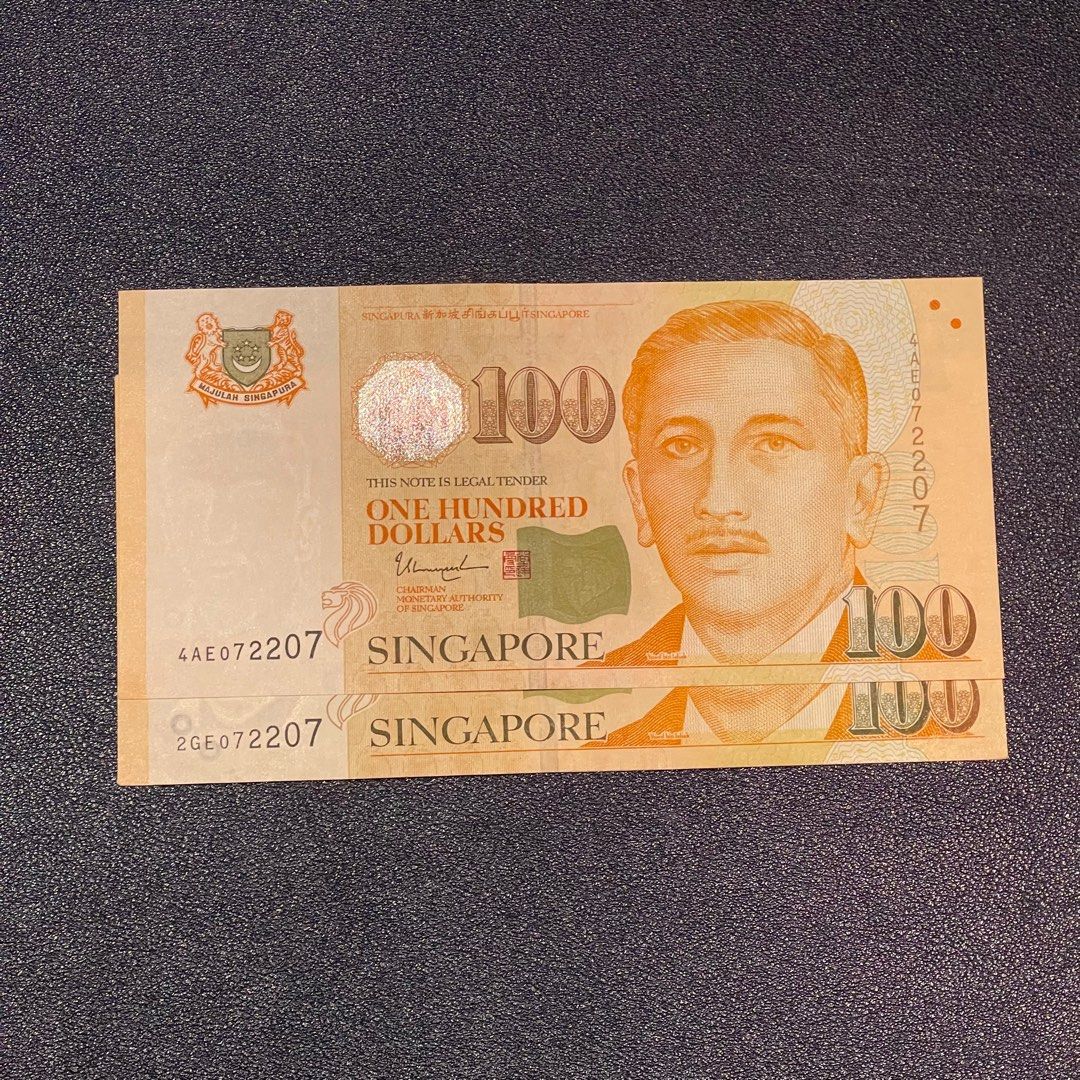 $100 SGD NICE SERIAL NUMBER (2 SAME NUMBER), Hobbies & Toys ...