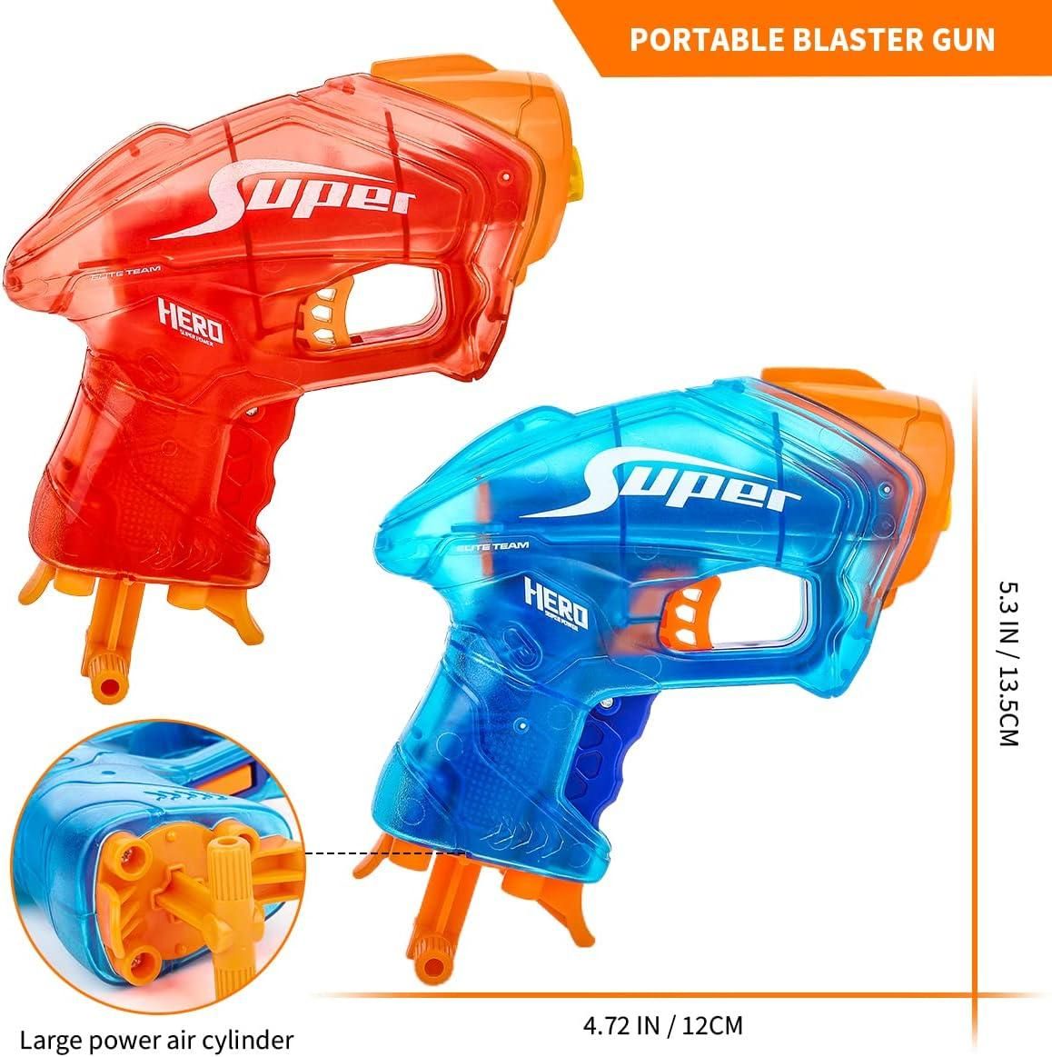 2 Pack Mini Blaster Guns Set for Nerf, Small Toy Pistol for Boys with ...