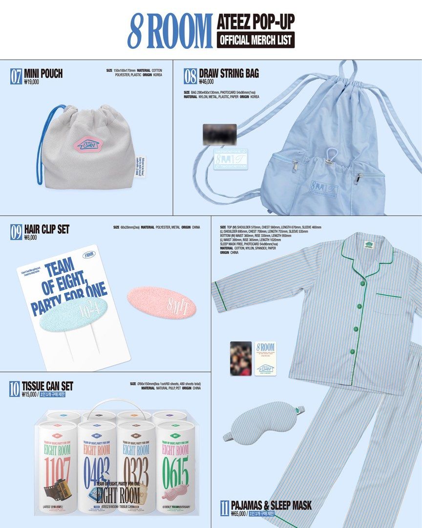 代購 Ateez 7周年pop-up ATEEZ_8ROOM, 興趣及遊戲, 收藏品及紀念品, 韓流 - Carousell
