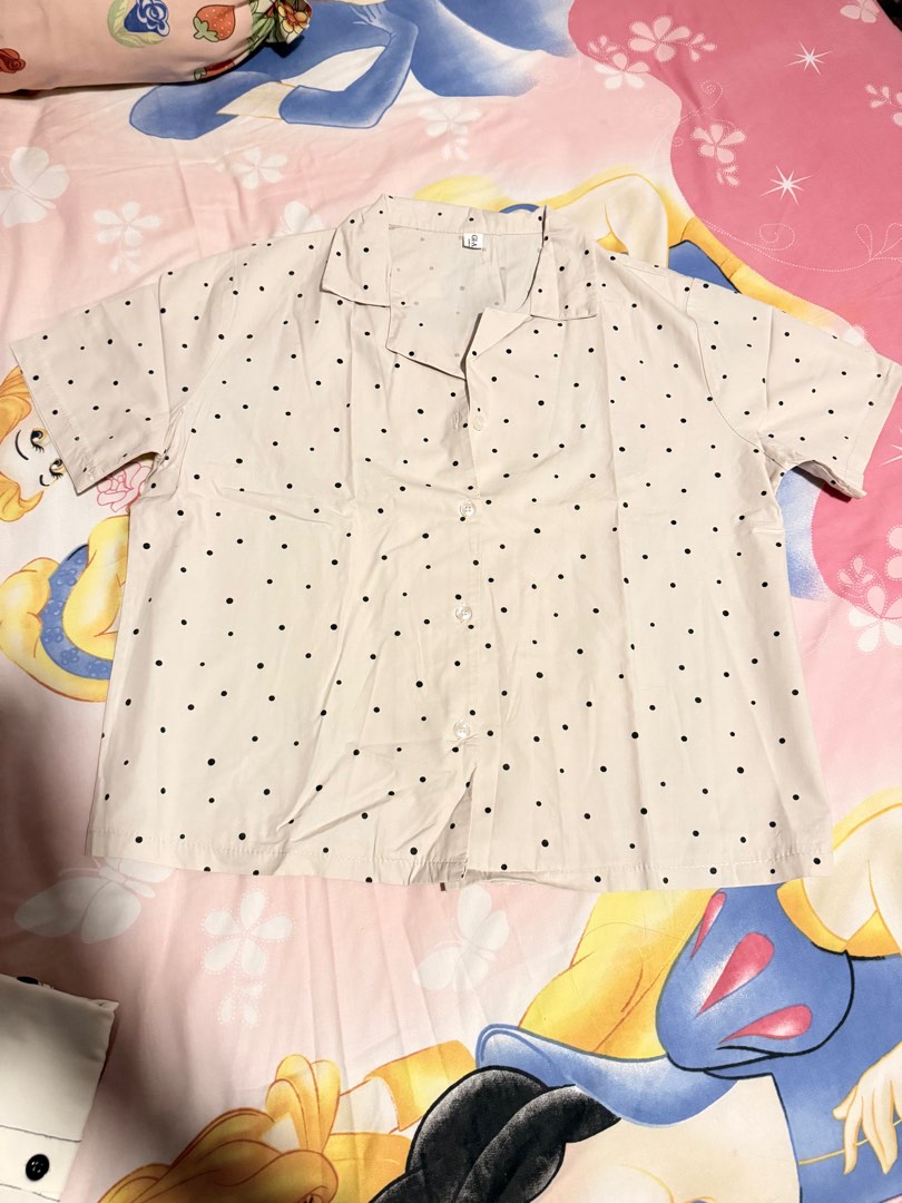 beige polka shirt bkk finds at december, only wore twice, chic, old ...