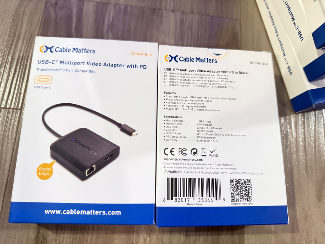 Cable Matters USB-C Multiport video adapter with PD 201048-BLK ...