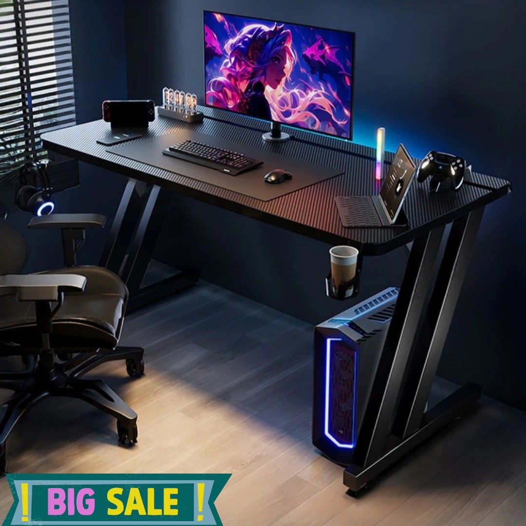 Carbon Fibre Z- type Computer Study Table Gaming Table Office Split ...