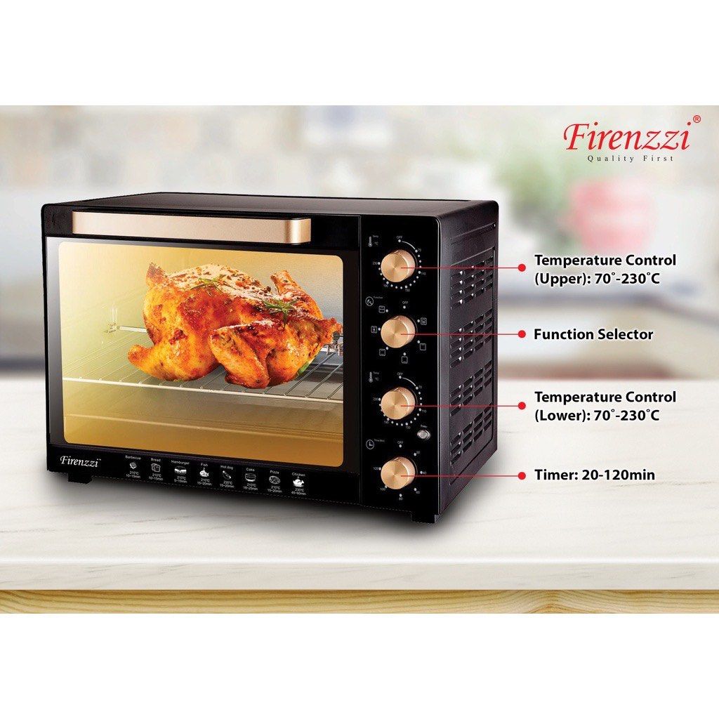 Firenzzi Professional Counter Top Oven (50L) TO-3050 BK, TV & Home ...