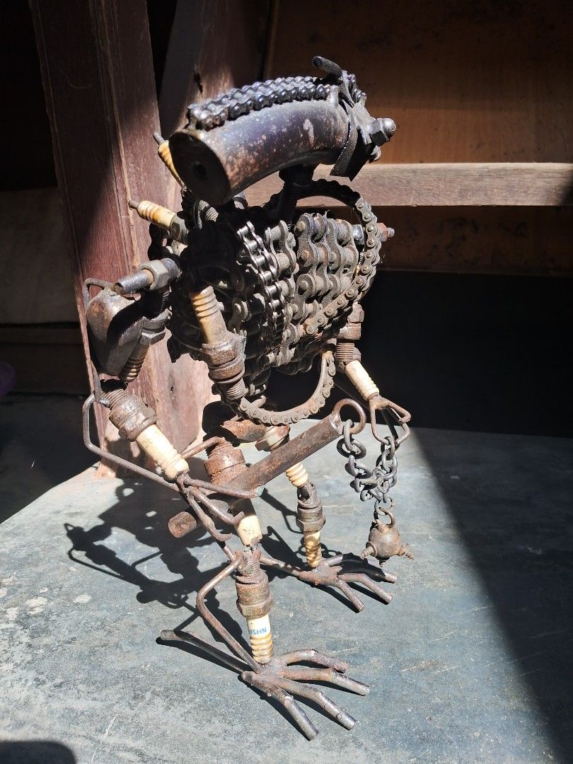 Handmade Alien Metal Sculpture - Unique Artpiece, Furniture & Home ...