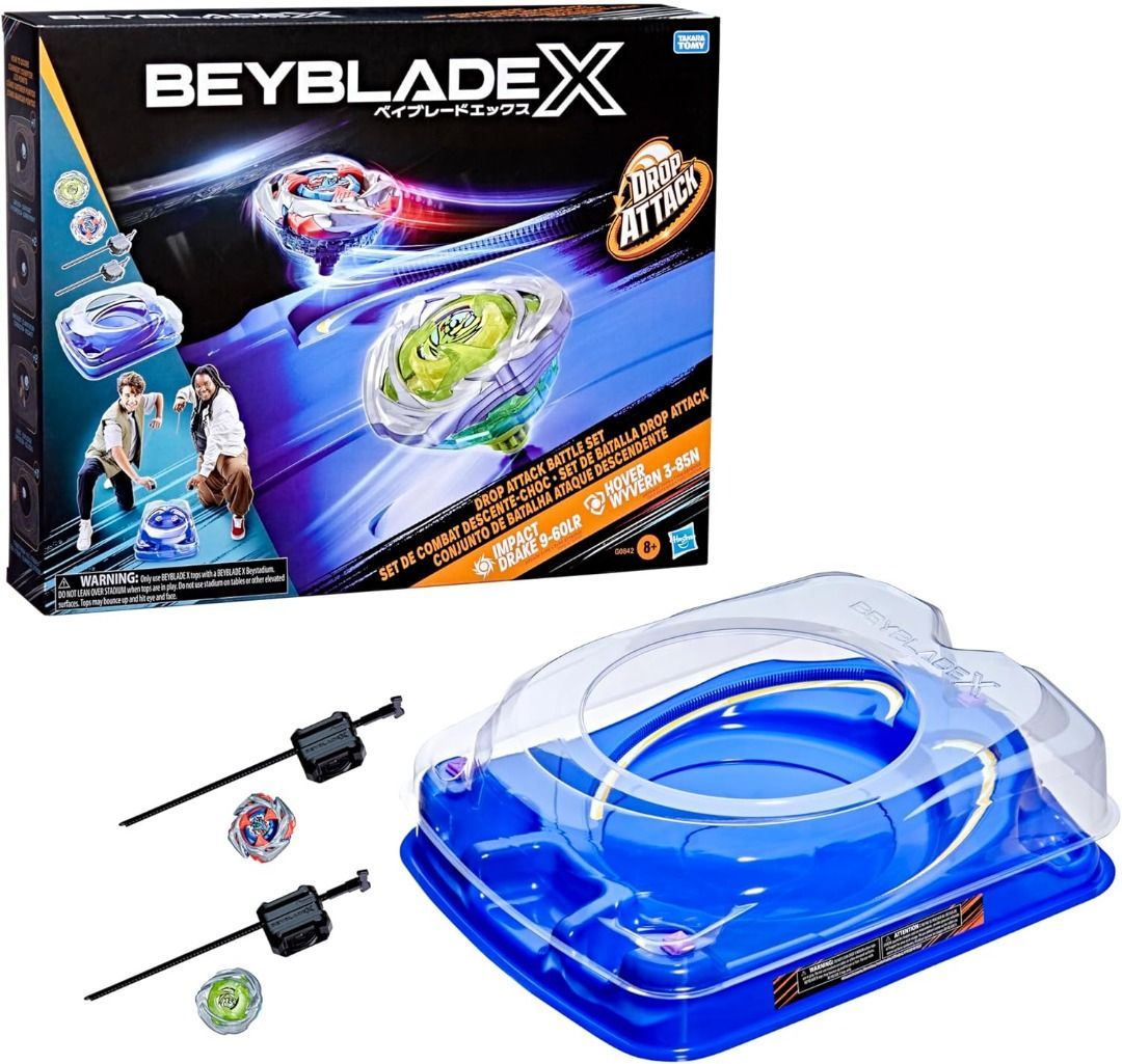 Hasbro Beyblade X Drop Attack Battle w Beystadium Arena; Impact Drake 9 ...