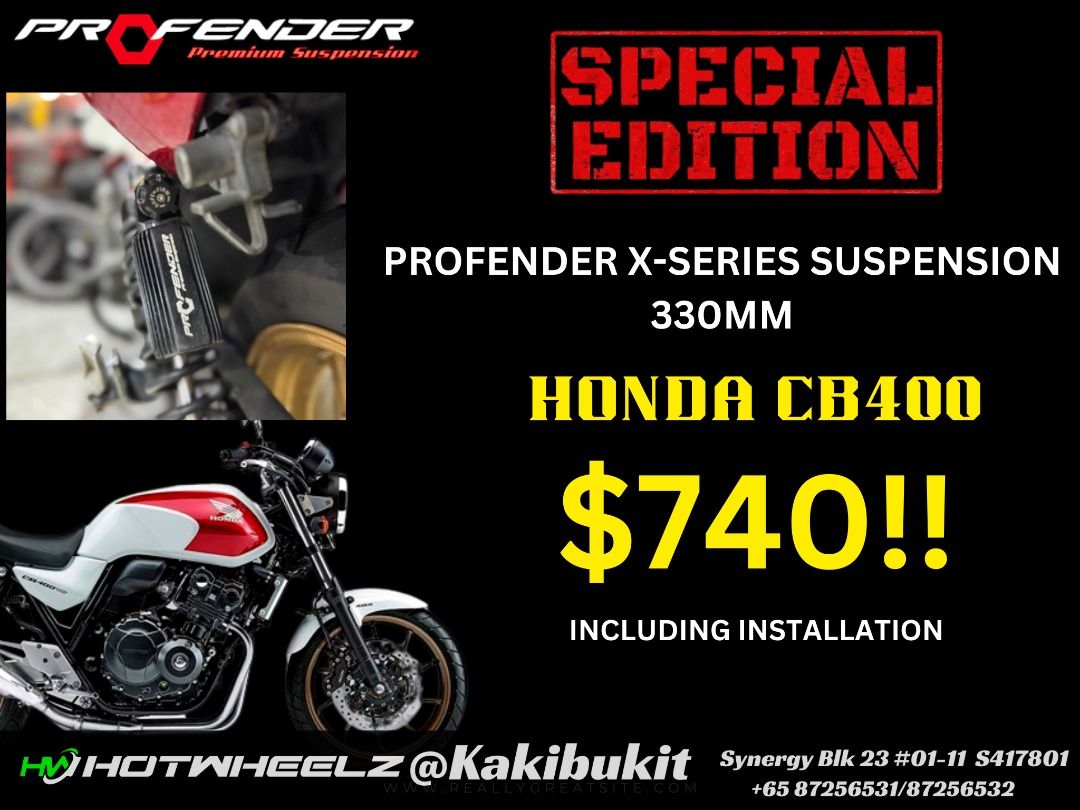 HONDA CB400/SUPER FOUR/REVO/SPEC 3 -PROFENDER X SERIES SUSPENSION, Motorcycles, Motorcycle ...