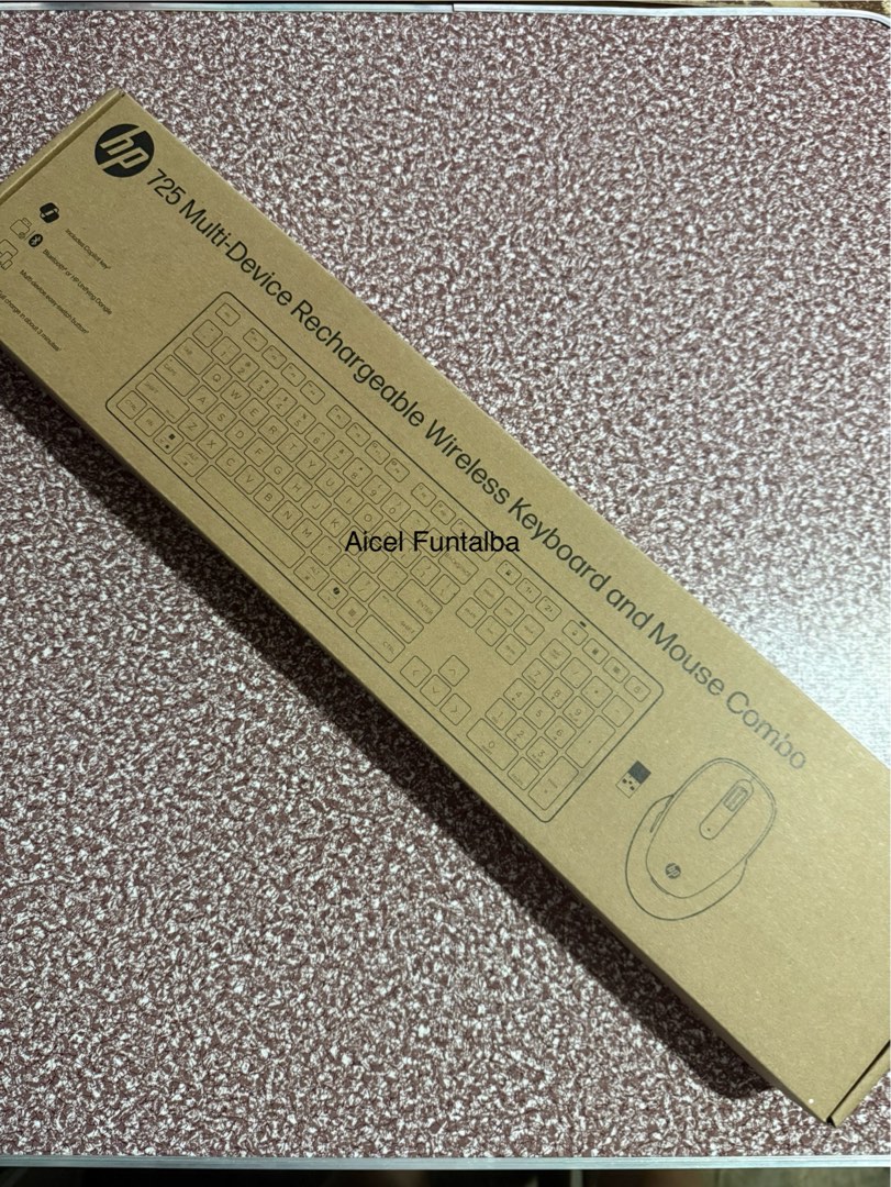 HP 725 Multi-Device Rechargeable Wireless Keyboard and Mouse Combo ...