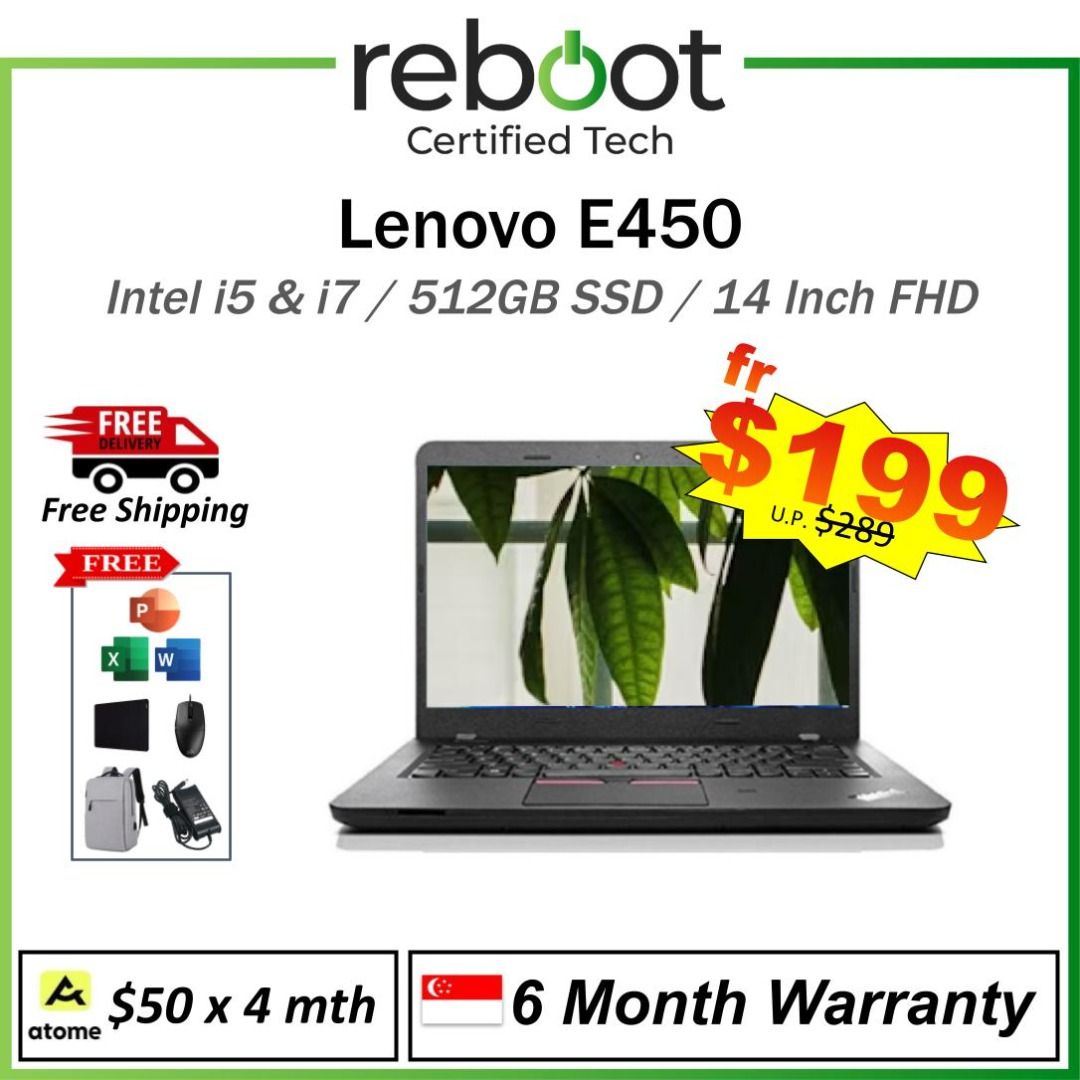 Lenovo E450 - L450 - 16GB RAM - Up to 512GB SSD - 14 Inch Big Screen ...