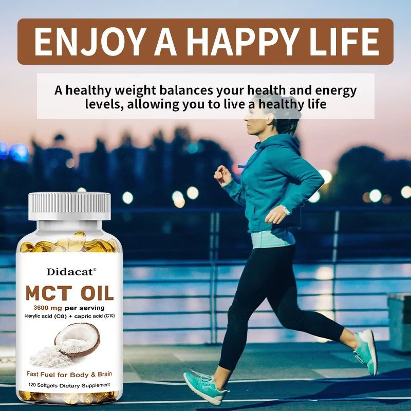 MCT Oil 3600 mg C8 C10 Capsules Ketogenic Fuel Focus, Promote Brain and ...