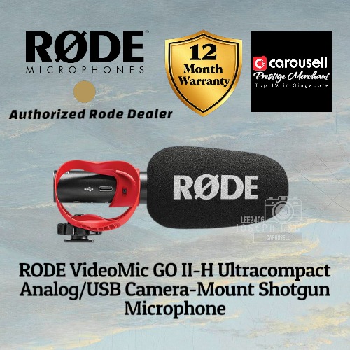 RODE VideoMic GO II-H Ultracompact Analog/USB Camera-Mount Shotgun ...