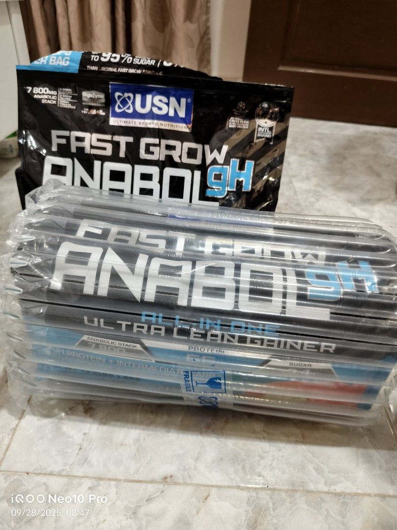 USN Fast Grow Anabol GH Protein Powder, Health & Nutrition, Health ...