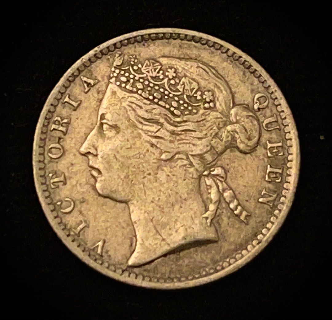 1895 Olden British Straits Settlements Queen Victoria TEN 10-Cents ...