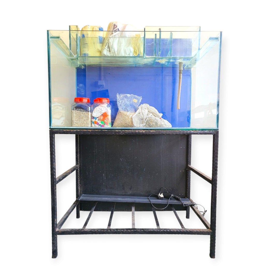 SET OF Crystal Clear Glass 91.5 cm x 51cm x 51.5cm Large Fish tank with ...