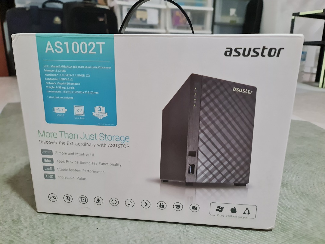 Asustor AS1002T NAS with 2x 4TB WD Red Drives, Computers & Tech, Office ...