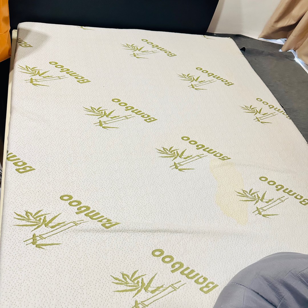 Bay Window Bed Frame with free mattress topper, Furniture & Home Living ...