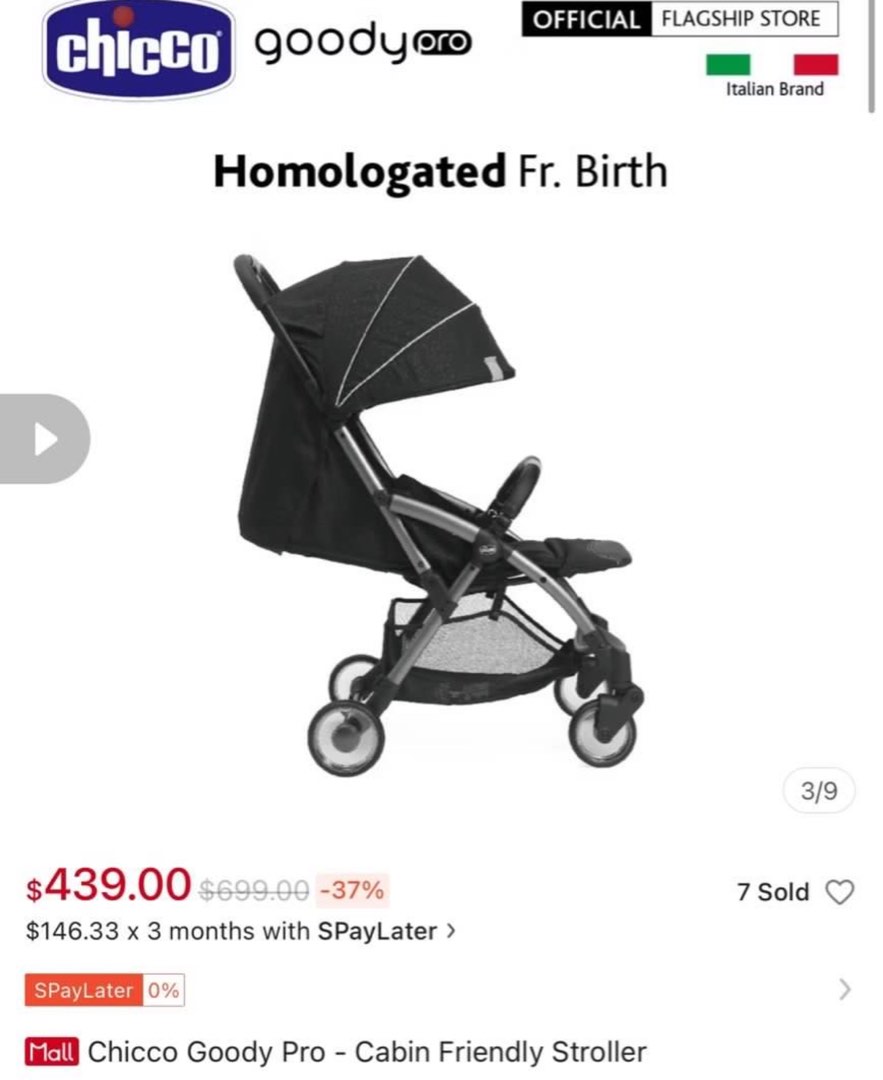 Chicco Goody Pro Cabin Friendly Stroller only, Babies & Kids, Going Out ...