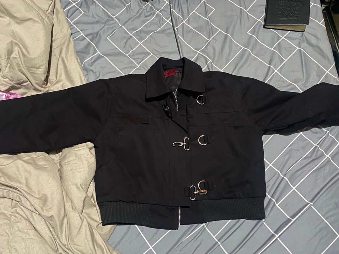DOPA Fireman Clasp Jacket Black (Eleric Black Jacket Boxy) Jaket Hitam ...