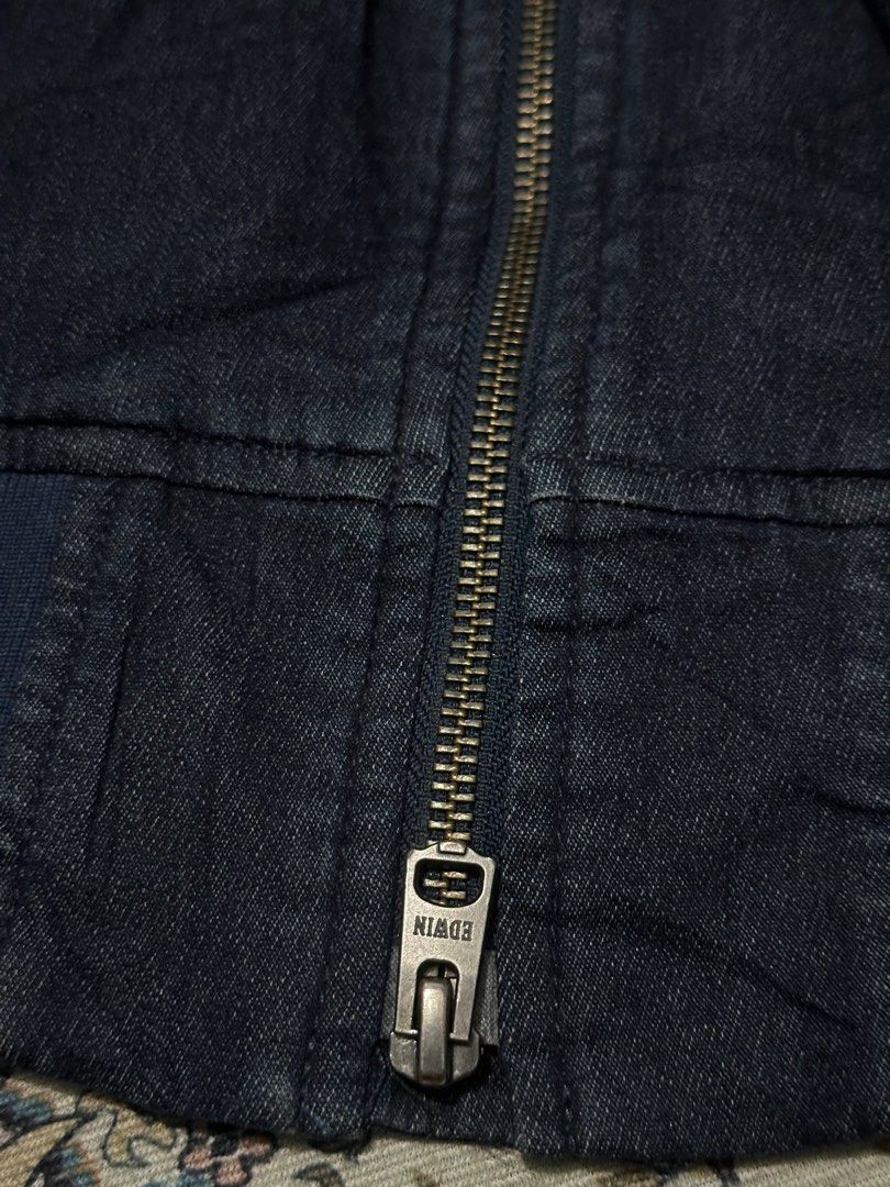 💥Edwin Denim Blue Indigo Sugoi Kaku Na Jeans Flight Jacket💥, Men's ...