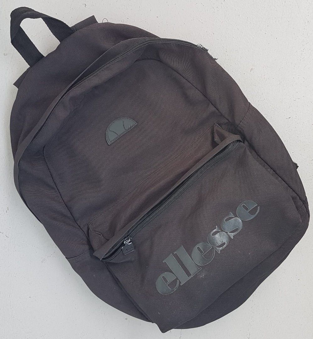 Original ELLESSE Backpack from ITALY, Cool Black Bag, Designer Rucksack ...